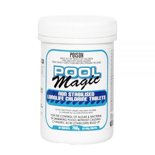 POOL MAGIC NON-STABILISED CHLORINE TABLETS 750G – Dural Pool Shop